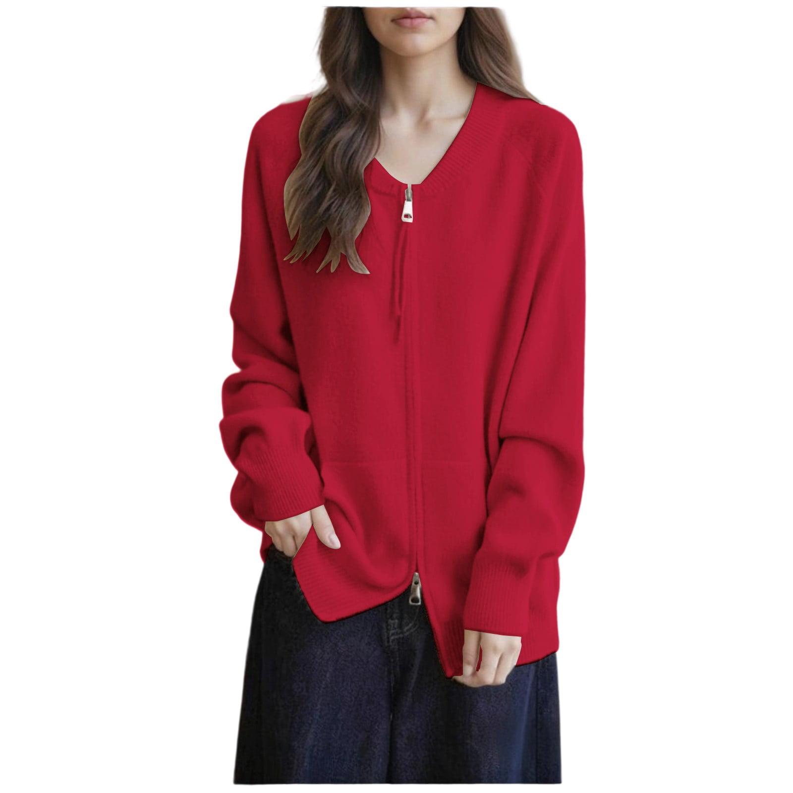 Cavosen Women's Sweaters for Winter Short Length V Neck Cardigan with ...