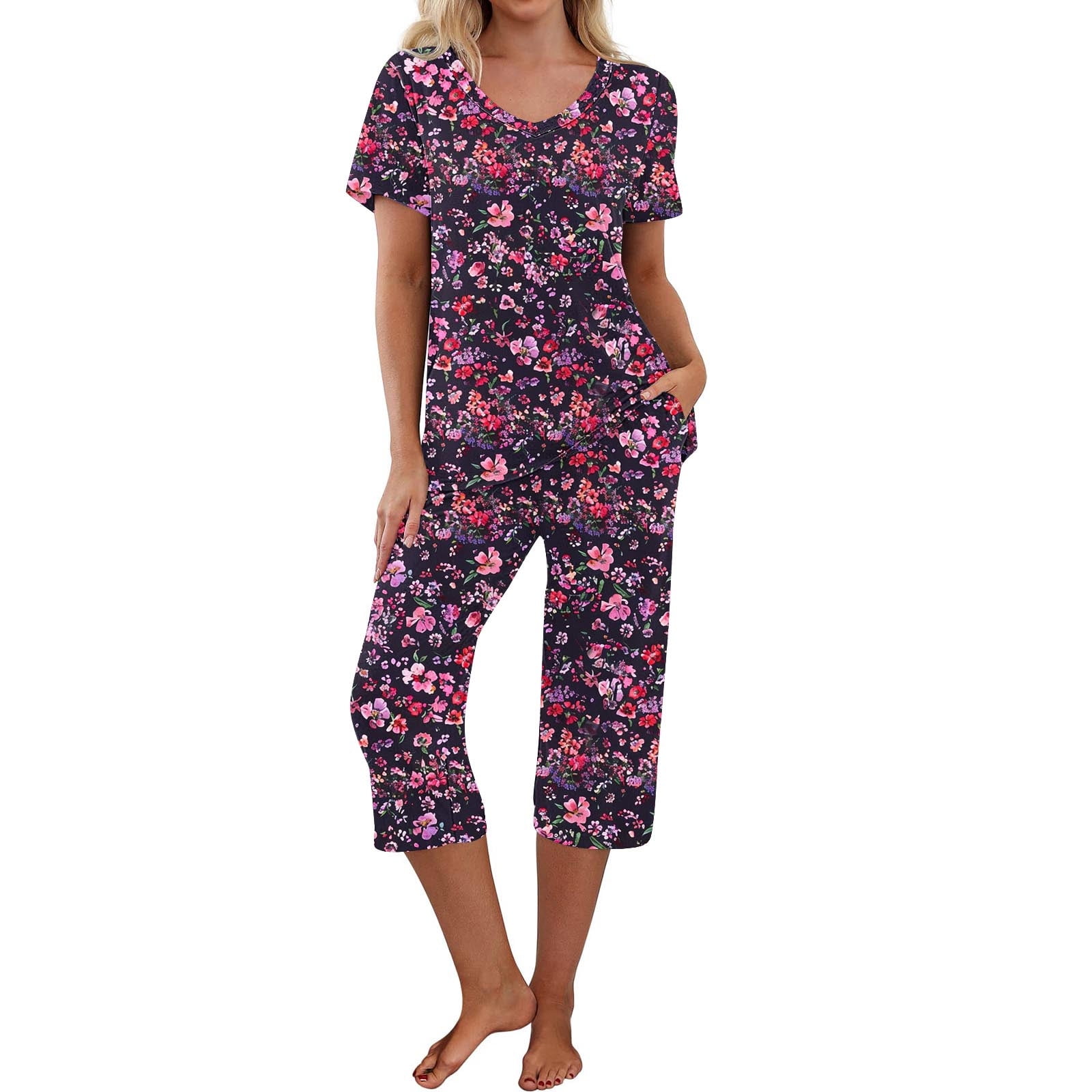 Cavosen Womens 2 Piece Outfits Sleepwear with Pocket Pajamas Outfits ...