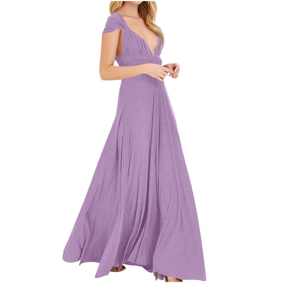 Cavosen Womens Backless Dress Maxi Evening Gowns Backless Split Solid ...