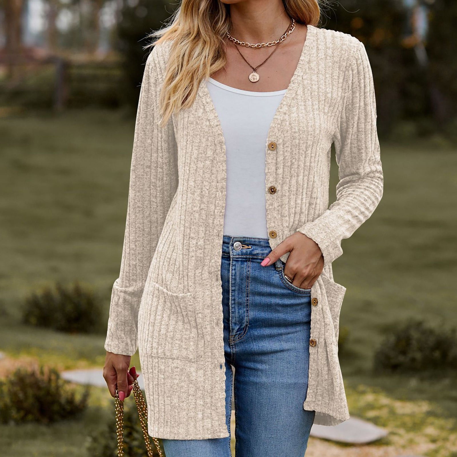Cavosen Womens Cardigans Lightweight with Pockets Cable Knit Solid ...