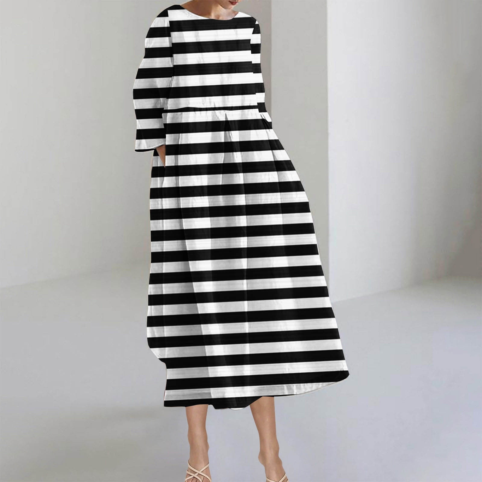 Cavosen Womens Long Sleeve Maxi Dresses for Fall Black Fashion Dress ...