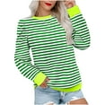 Cavosen Womens Long Sleeve Shirts Crewneck Pullover Tops Tunic Striped