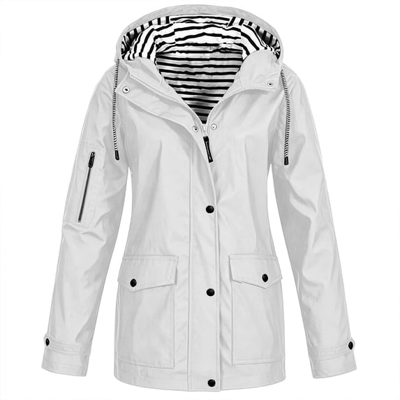 Cavosen Womens Rain Jacket Lightweight Waterproof Lining Zipper Long ...