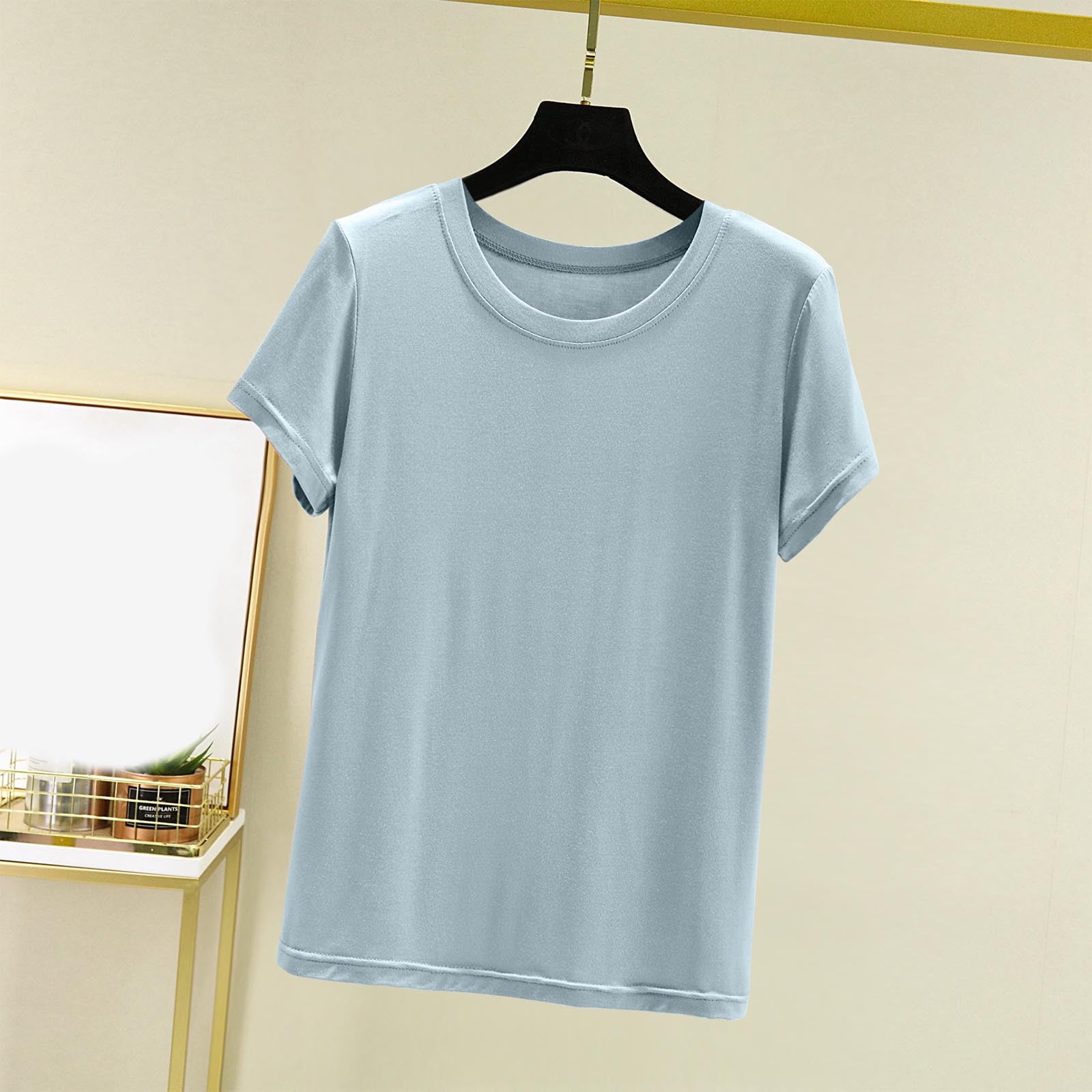 Cavosen Womens Short Sleeve Tops Casual Summer Thin Basic Pajamas ...