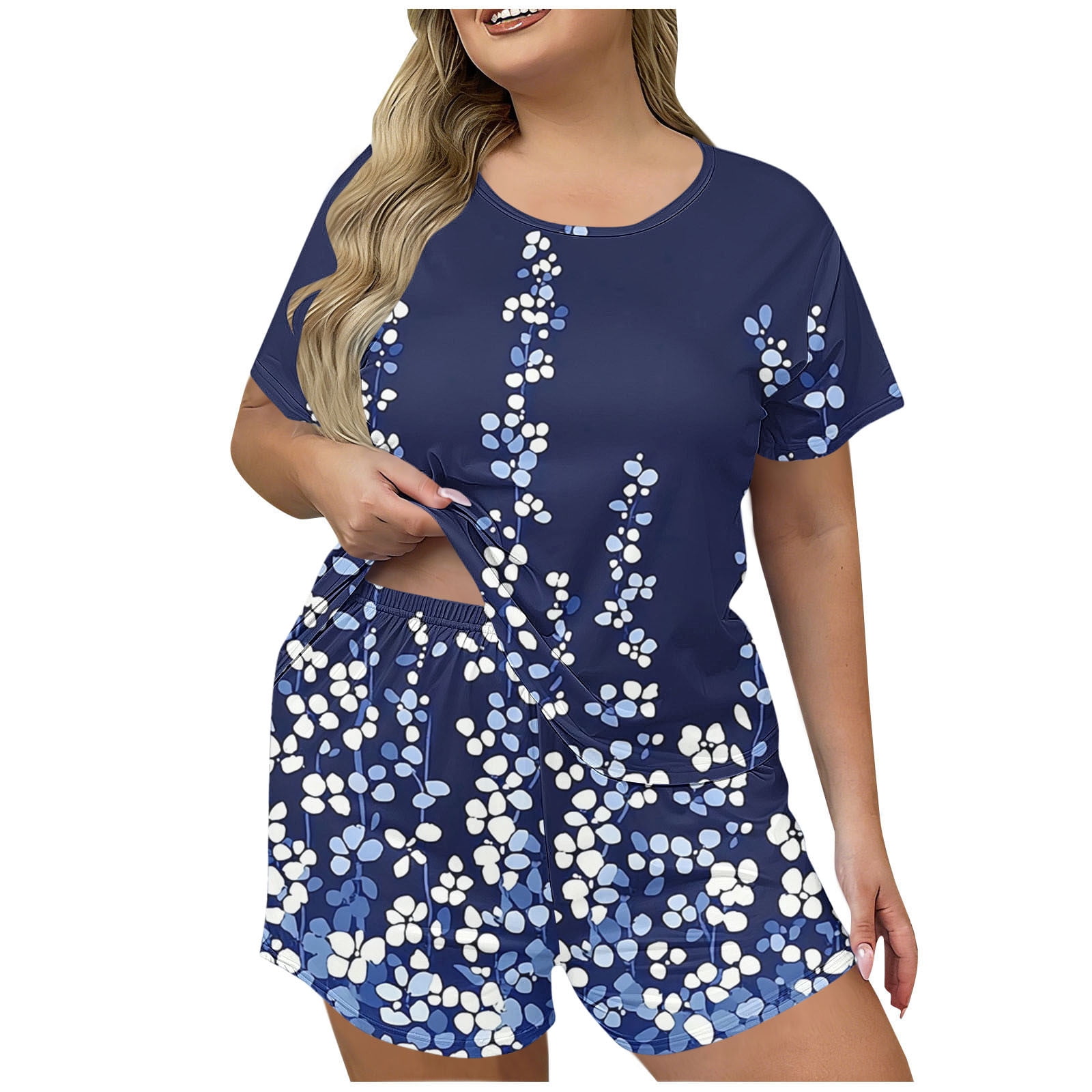 Cavosen Womens Sleepwear Pajamas 2 Piece Short Sleeves Comfortable ...