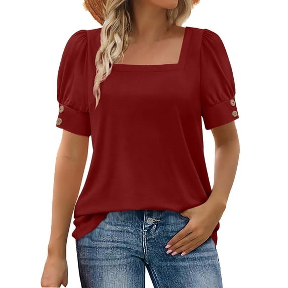Cavosen Workout Shirts for Women Short Sleeve Shirt Button Down Solid ...
