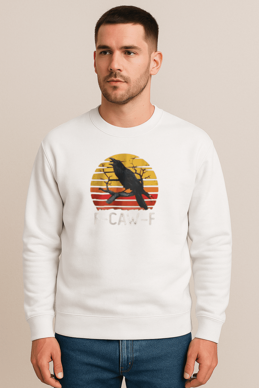 Cawing Bird Attitude Humor Quote Graphic Print Casual Outfit Sweatshirt ...