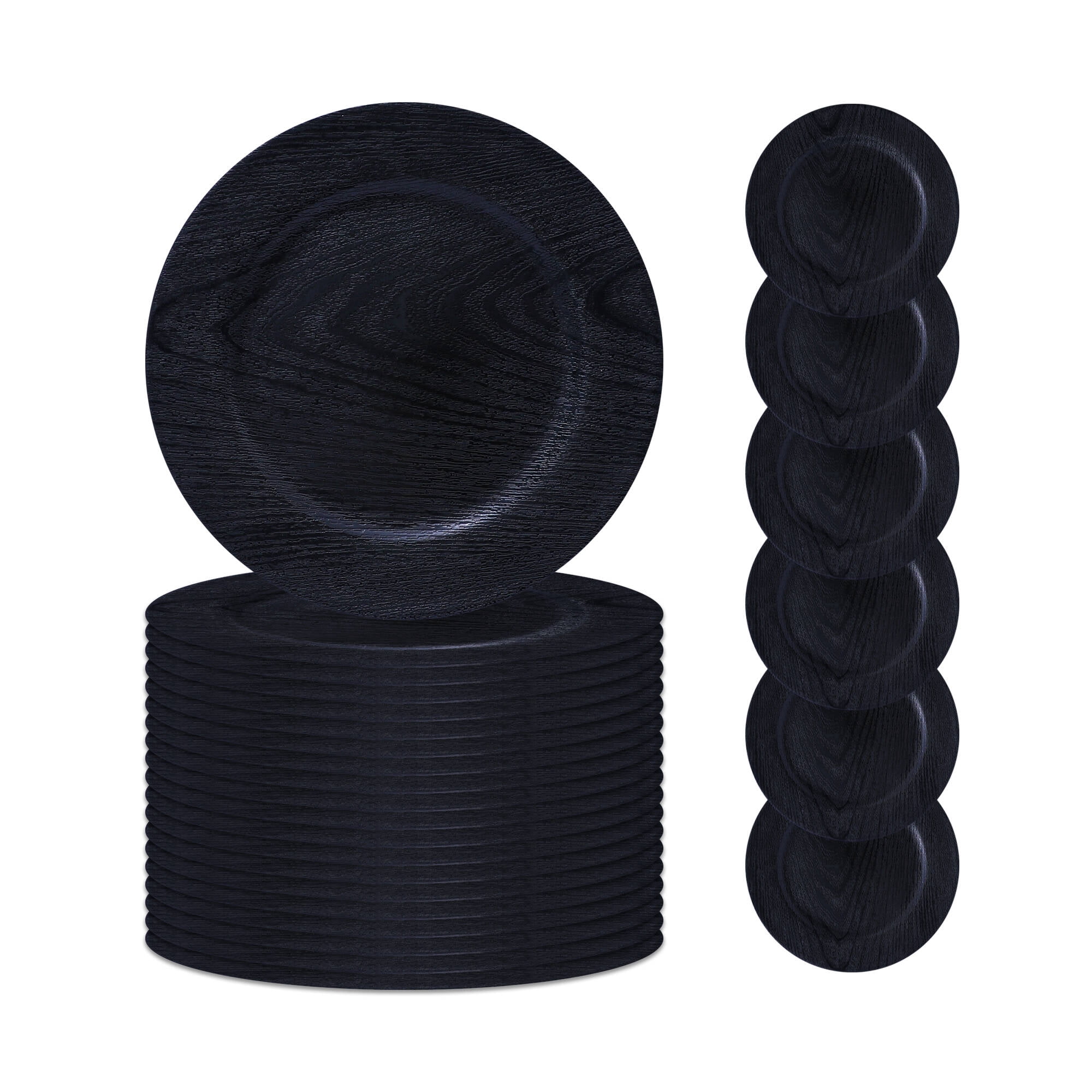 Caxkun 13 Inch Black Charger Plates Plastic Plate Chargers for Table ...