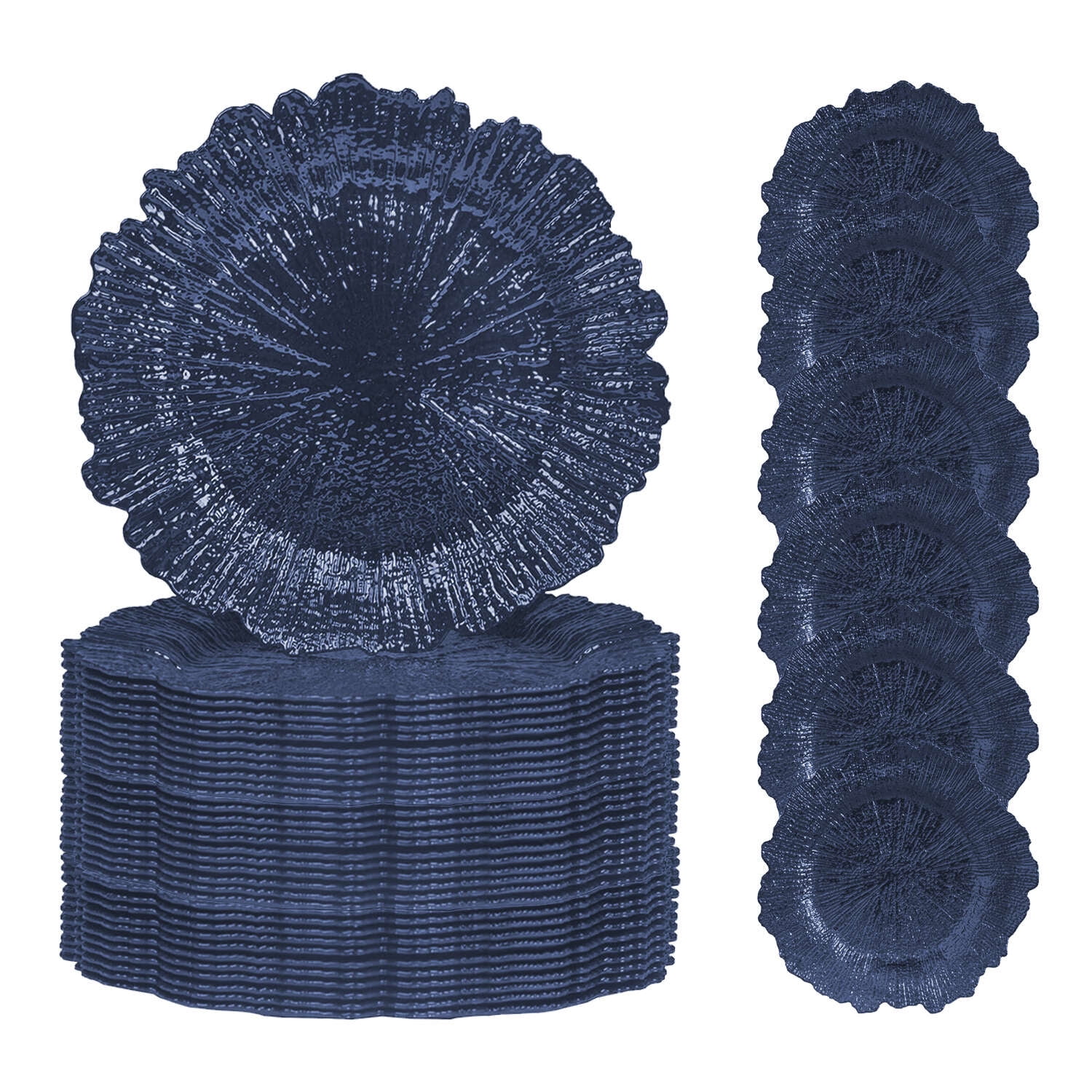 Caxkun 13 Inch Blue Charger Plates Plastic Plate Chargers for Table ...