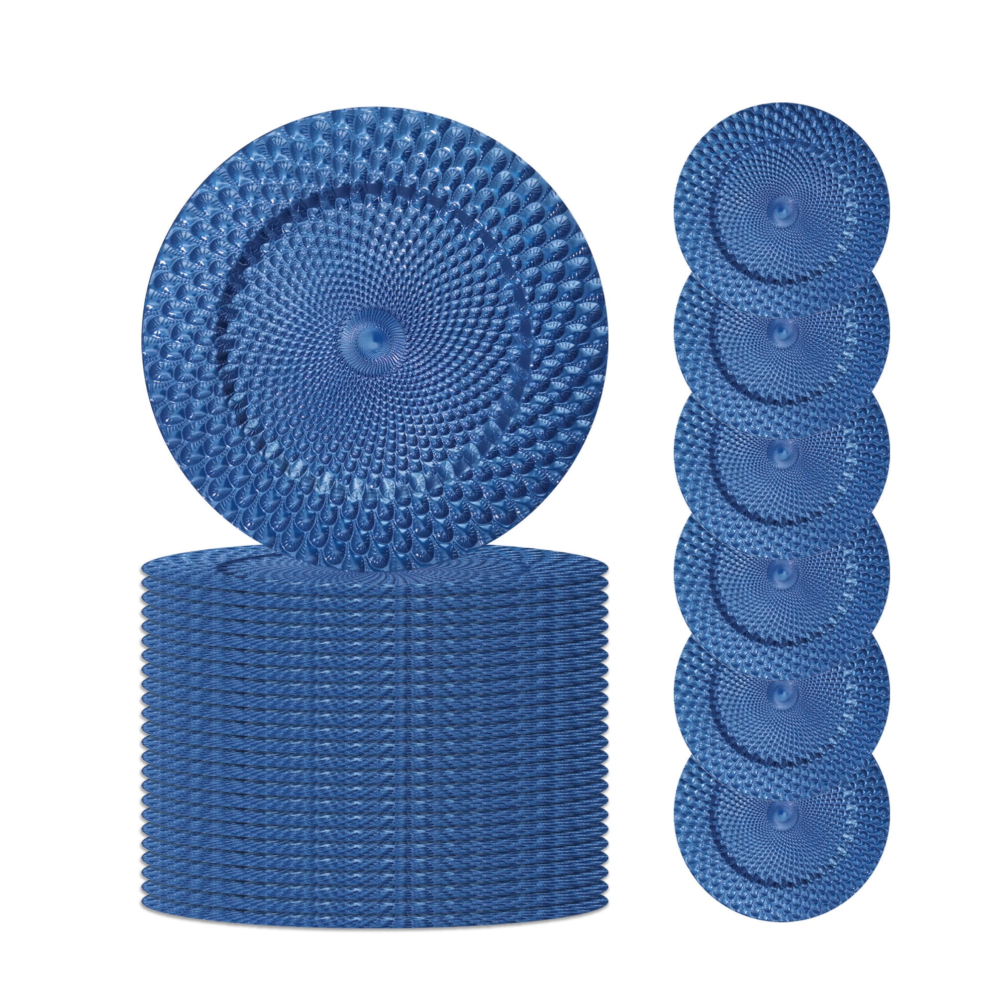 Caxkun 13 Inch blue Charger Plates Plastic Plate Chargers for Table ...