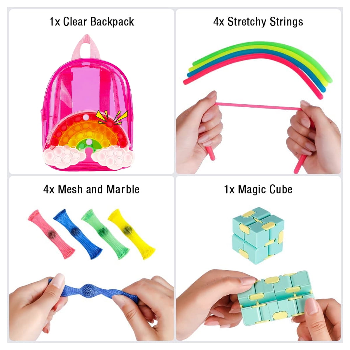 CayJoy 28pc Fidget Toy Fun Pack in Kids Backpack Filled with Sensory ...