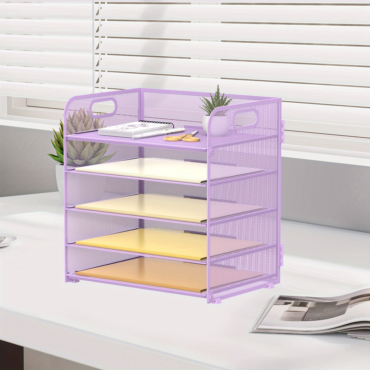 CayaElegant Innovations 5-layer tray mesh desktop file organizer, paper ...
