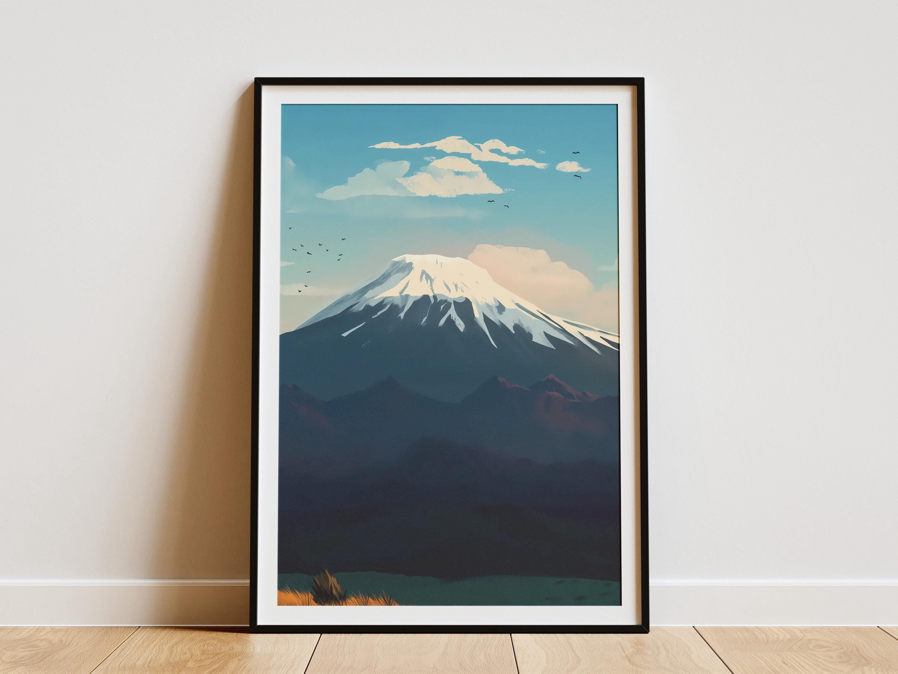 Cayambe Mountain Ecuador Poster Andes Mountain Print Ecuadorian ...