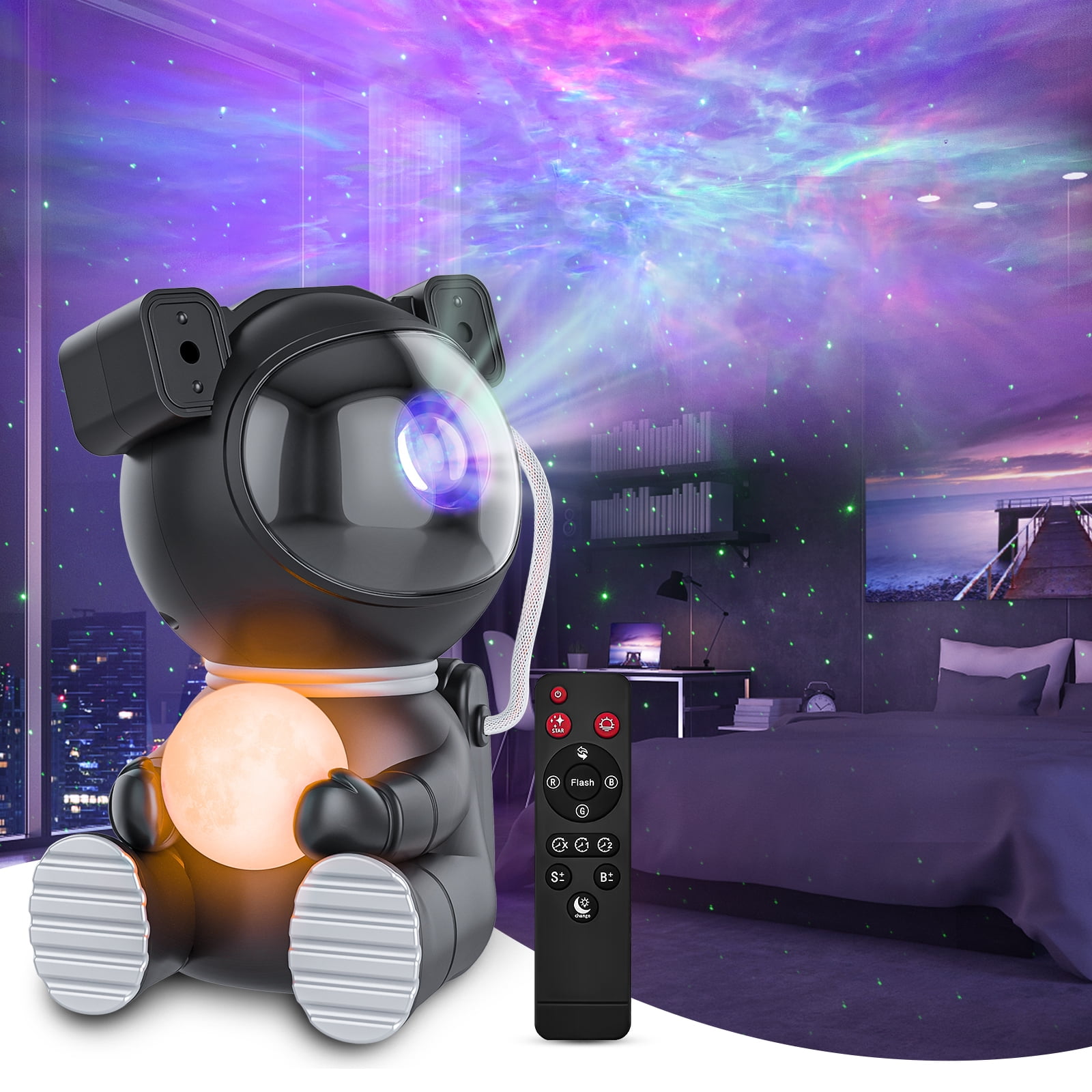 Cayclay Astronaut Star Projector with Nebula Night Light, LED Starry ...