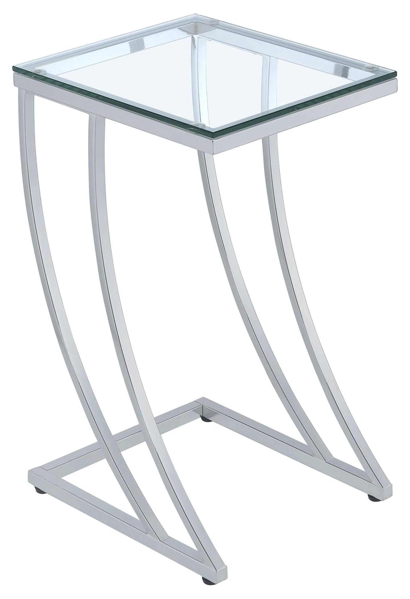 - Cayden - Glass and Metal - 13-Inch Rectangular Glass Top Sofa Side ...