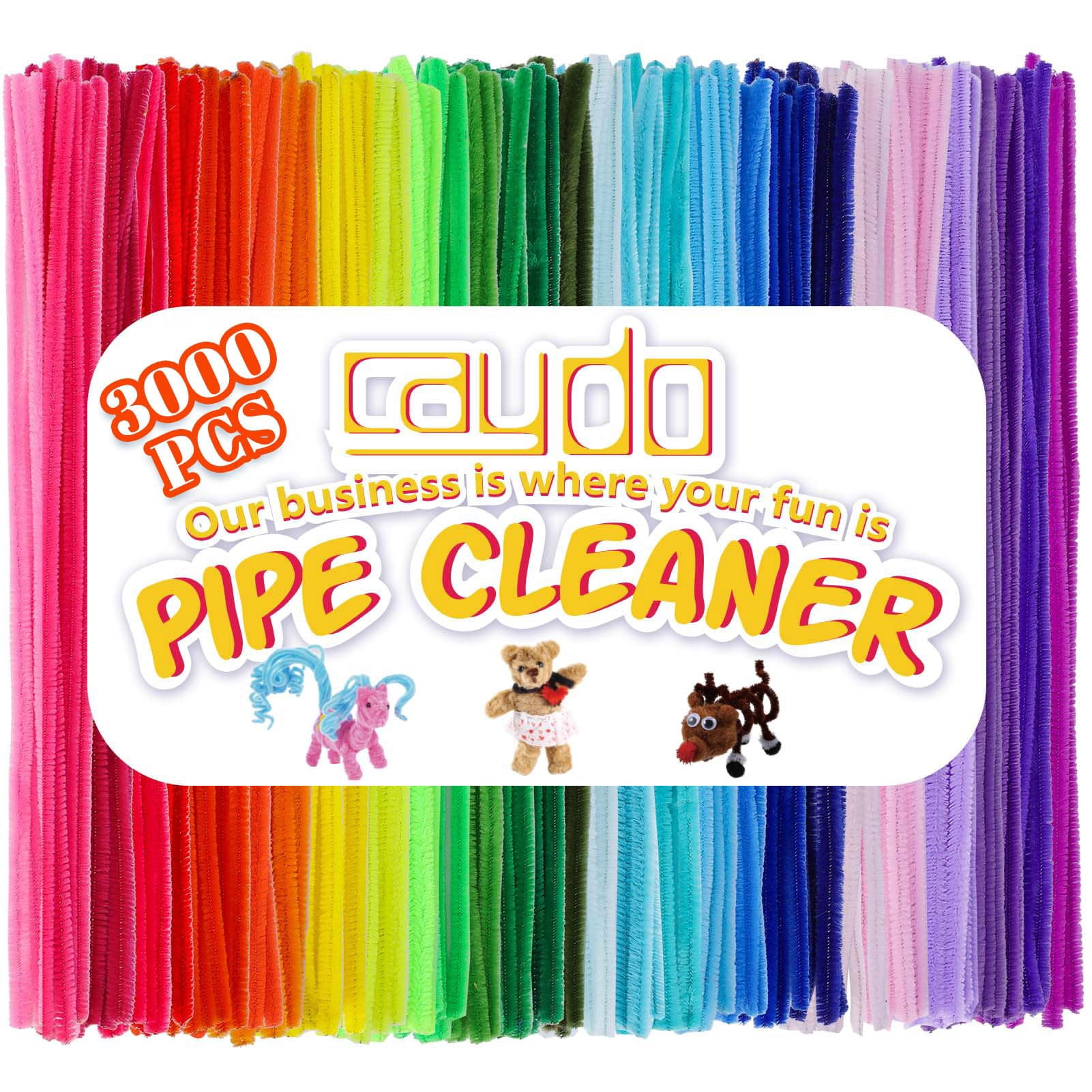 Caydo 360 Pieces Pipe Cleaners 40 Assorted Colored Chenille Stems for ...