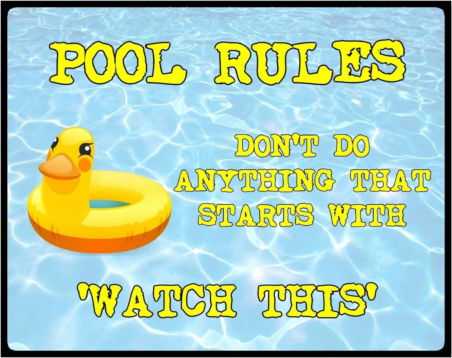 Cayei New Swimming Pool Rules Hot Tub Garden Party Metal Sign Tin ...