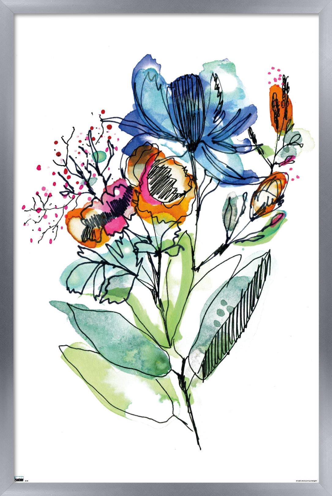 Cayena Blanca - Flowers Wall Poster, 22.375" x 34", Framed - Walmart ...
