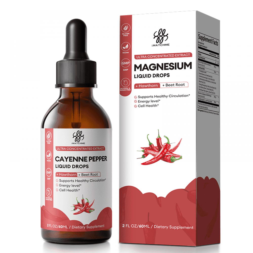Cayenne Pepper Drops - Cayenne Pepper Extract - Turmeric Curcumin, Ginseng, Hawthorn, Black ...