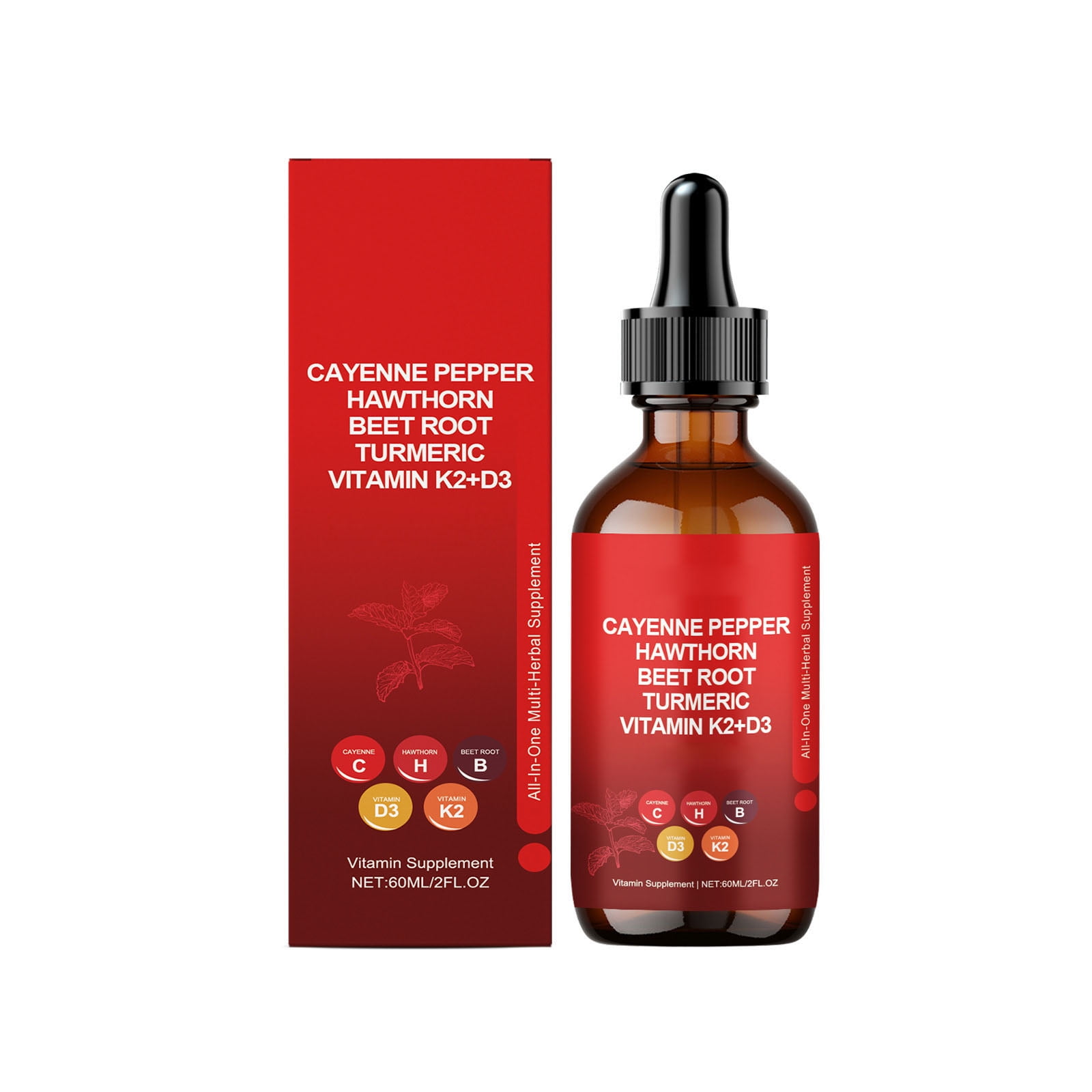 Cayenne Pepper Drops, Natural Cayenne Pepper Liquid Drops with Hawthorn ...