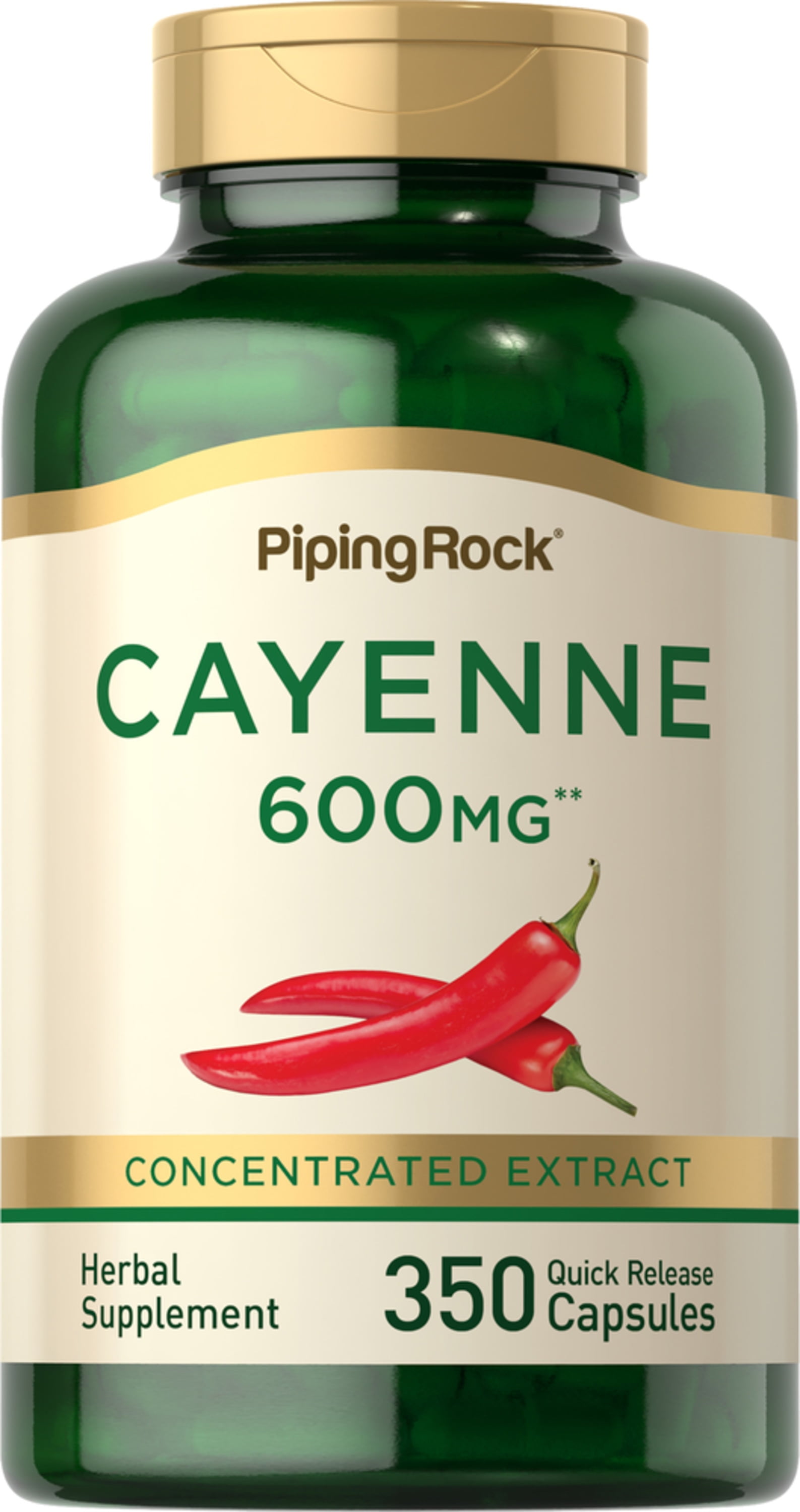 Piping Rock's Cayenne Pepper Health Supplement Pills, 600mg, 350 ...
