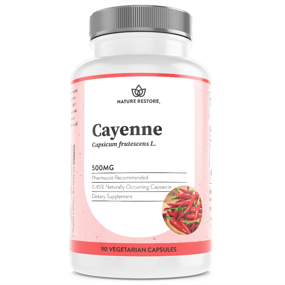 Cayenne Pepper Health Pills, 0.45% Capsaicin, 90 Capsules Supplement ...