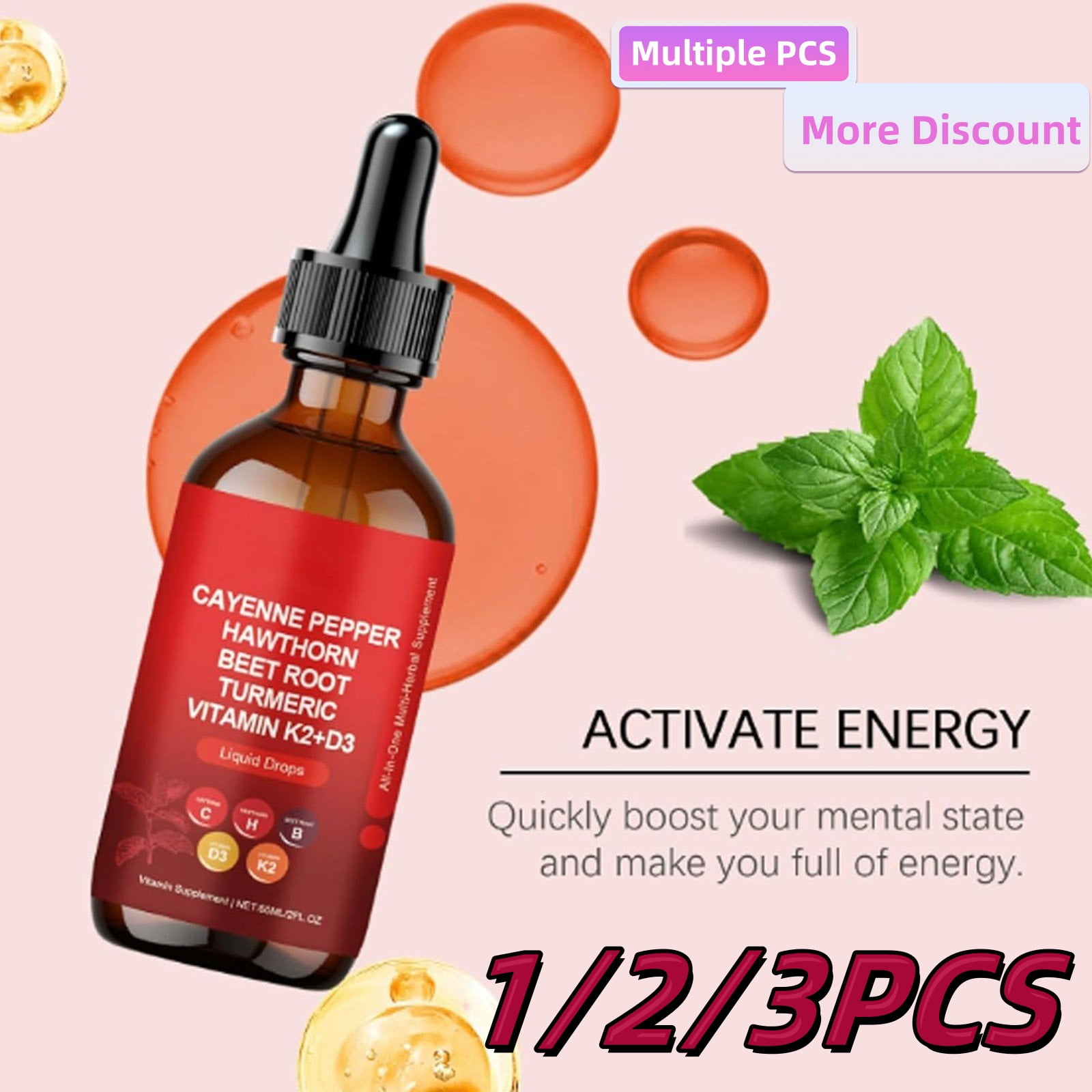 Cayenne Pepper Liquid Drops with Ginger, Ceylon Cinnamon and 5 More ...