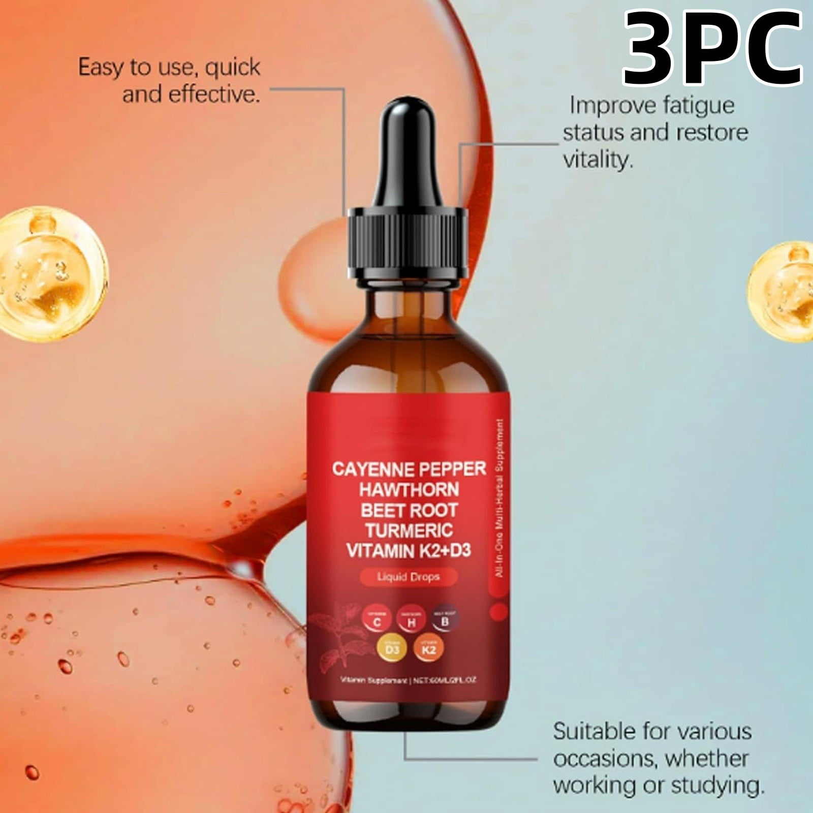 Cayenne Pepper Liquid Drops with Ginger, Immunity Booster,A Gentle and ...