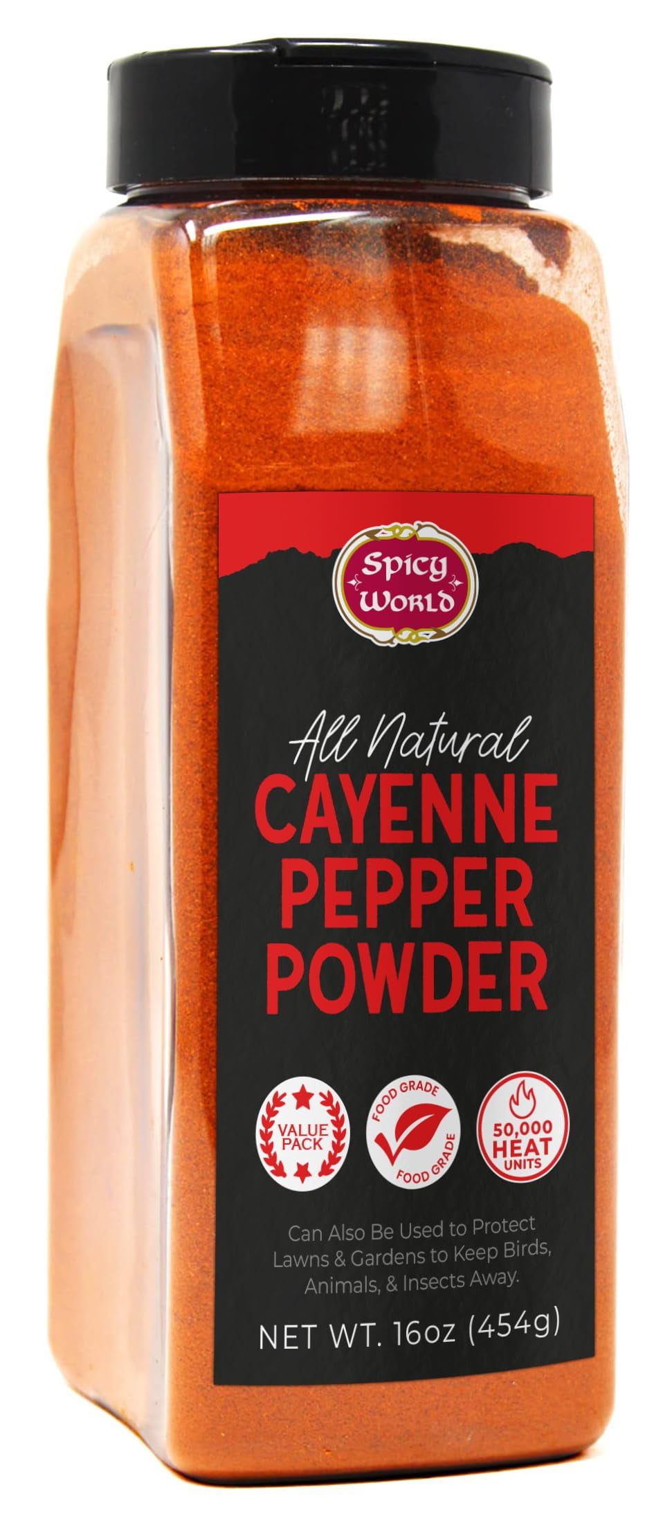 Cayenne Pepper Powder 16oz Jar MDA05 - 50,000 SHU, Gluten Free, All ...