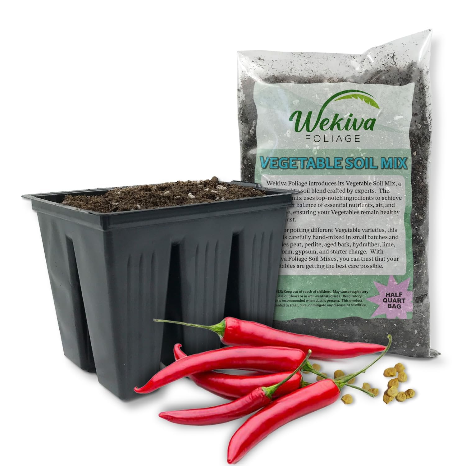 Cayenne Pepper Seed Starter Kit - Pepper Seeds with Liner Tray and Half ...