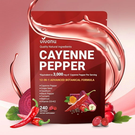 Cayenne Pepper Softgels Supplement (240 Softgels/1 Bag) CUP - Walmart.com