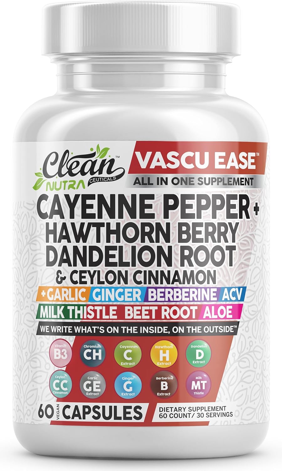 Cayenne Pepper Supplement with Hawthorn Berry Capsules, Dandelion Root ...