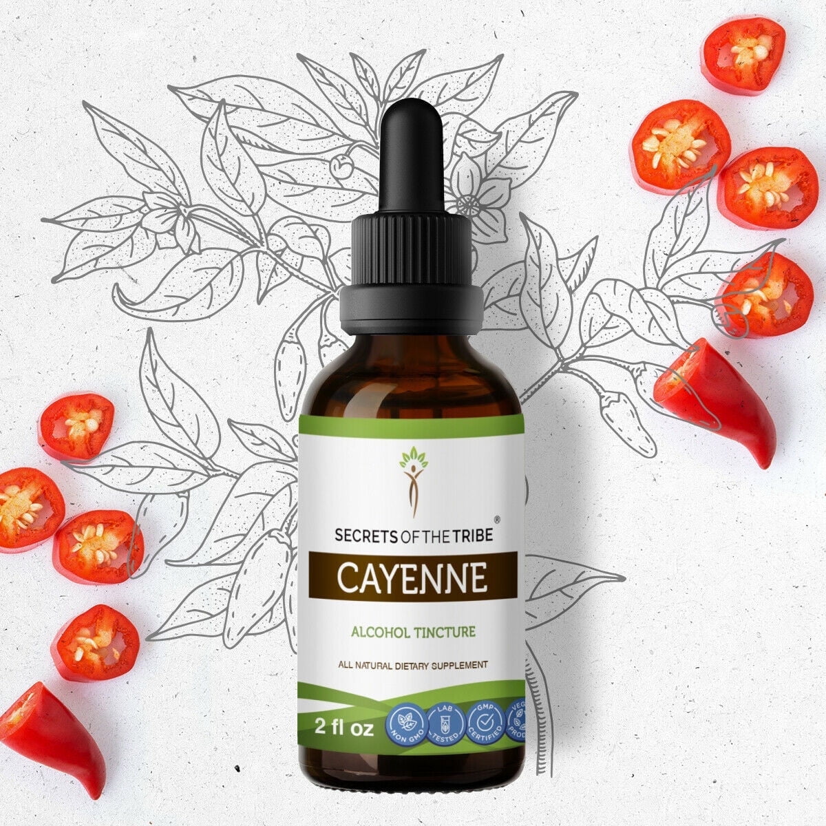 Secrets of the Tribe Cayenne Tincture Dietary Supplement, Natural ...
