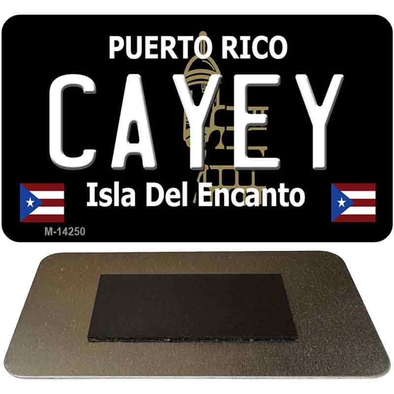 Cayey Puerto Rico Black Novelty Metal Magnet 3.5" x 2" Magnet (M ...