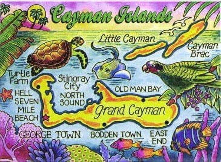 Cayman Islands Map Caribbean Fridge Collector's Souvenir Magnet 2.5 ...