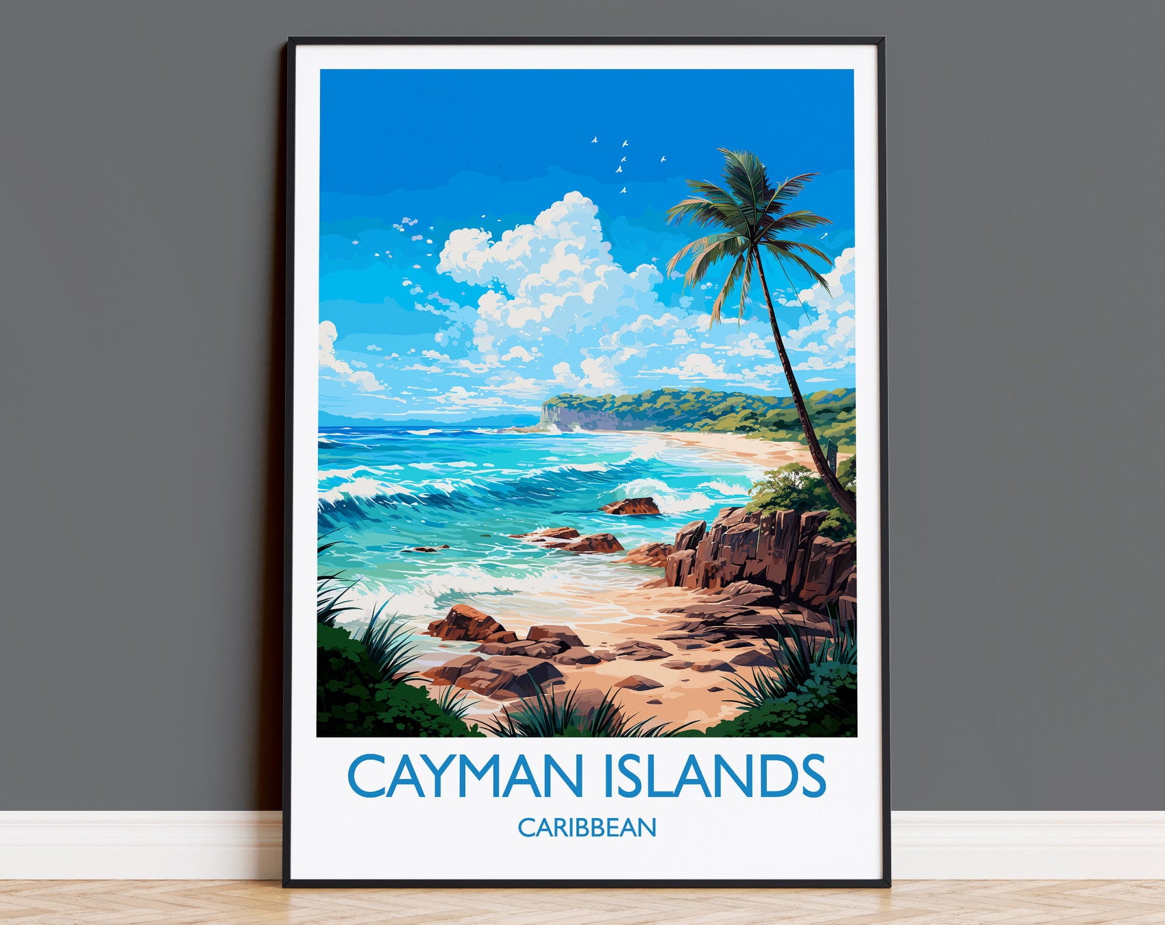 Cayman Islands Travel Poster, Travel Print of Cayman Islands, Caribbean ...