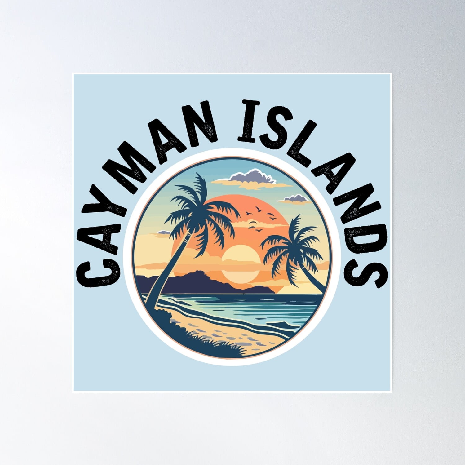 Cayman Islands (With Black Lettering) Poster Wall Art, Modern Wall ...