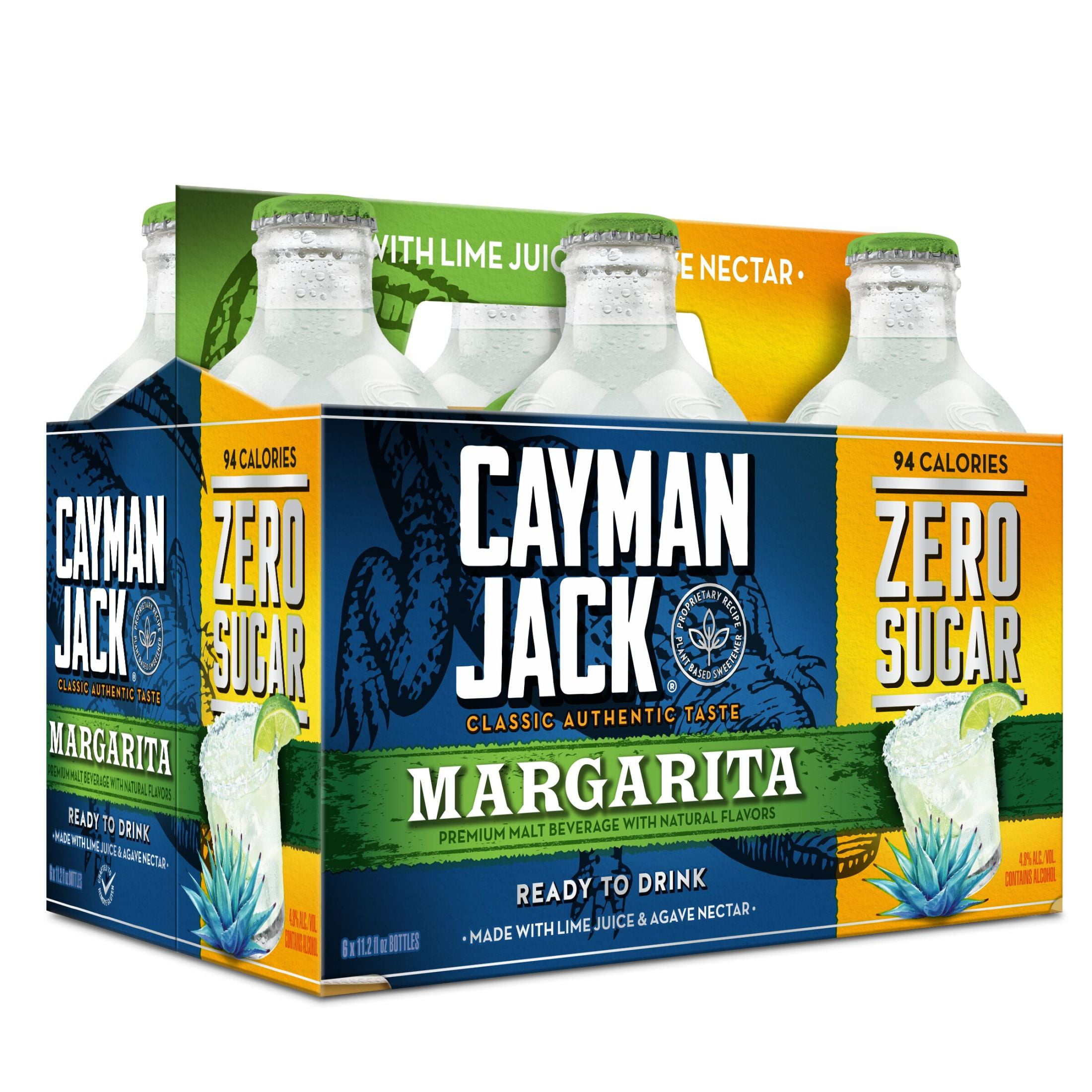 Cayman Jack Zero Sugar Margarita, 6 pack, 11.2 fl oz Bottles, 4.8% ABV ...