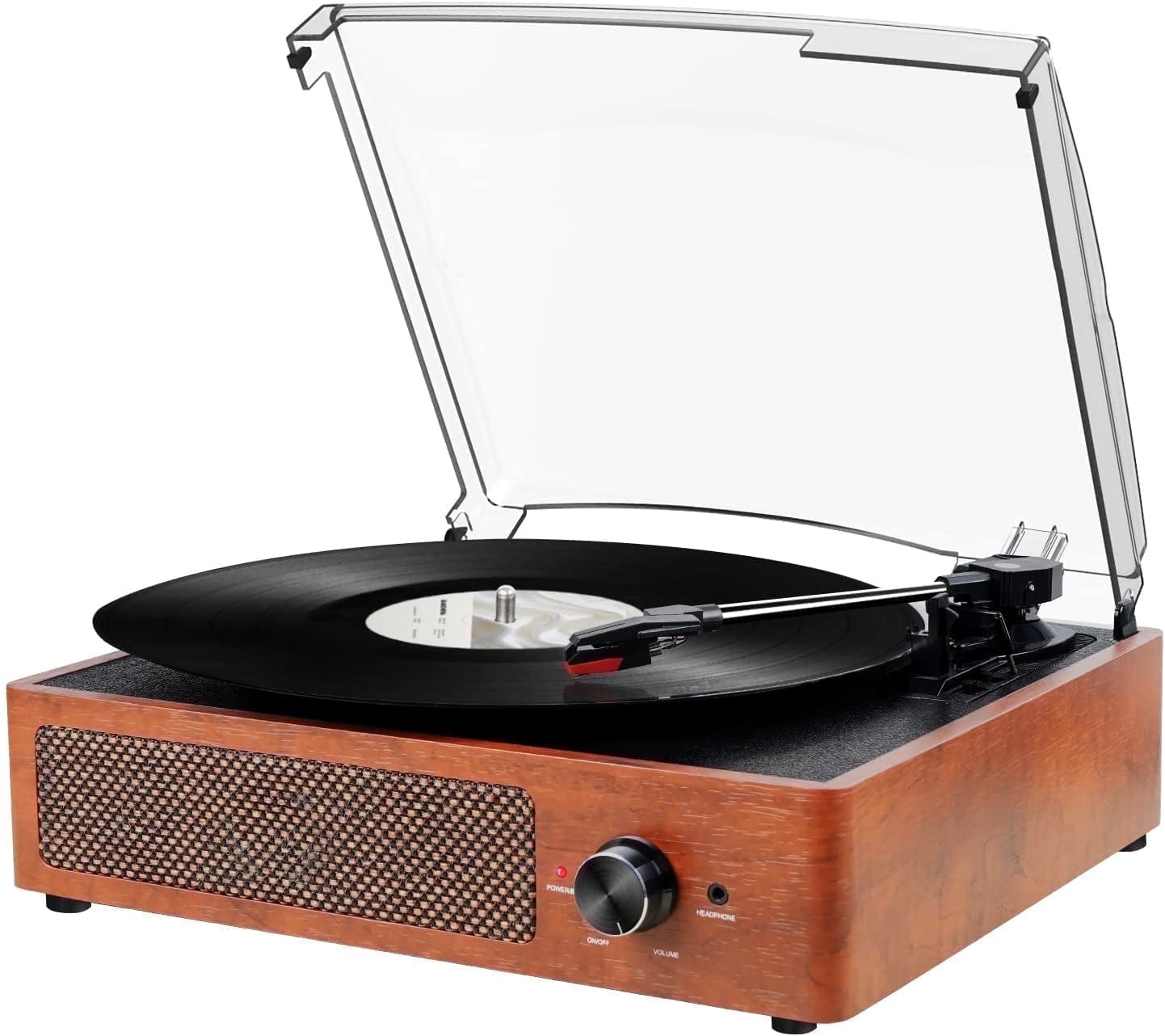 Caymuller Vinyl Record Player, 3-Speed, Wireless Playback, Built-in ...