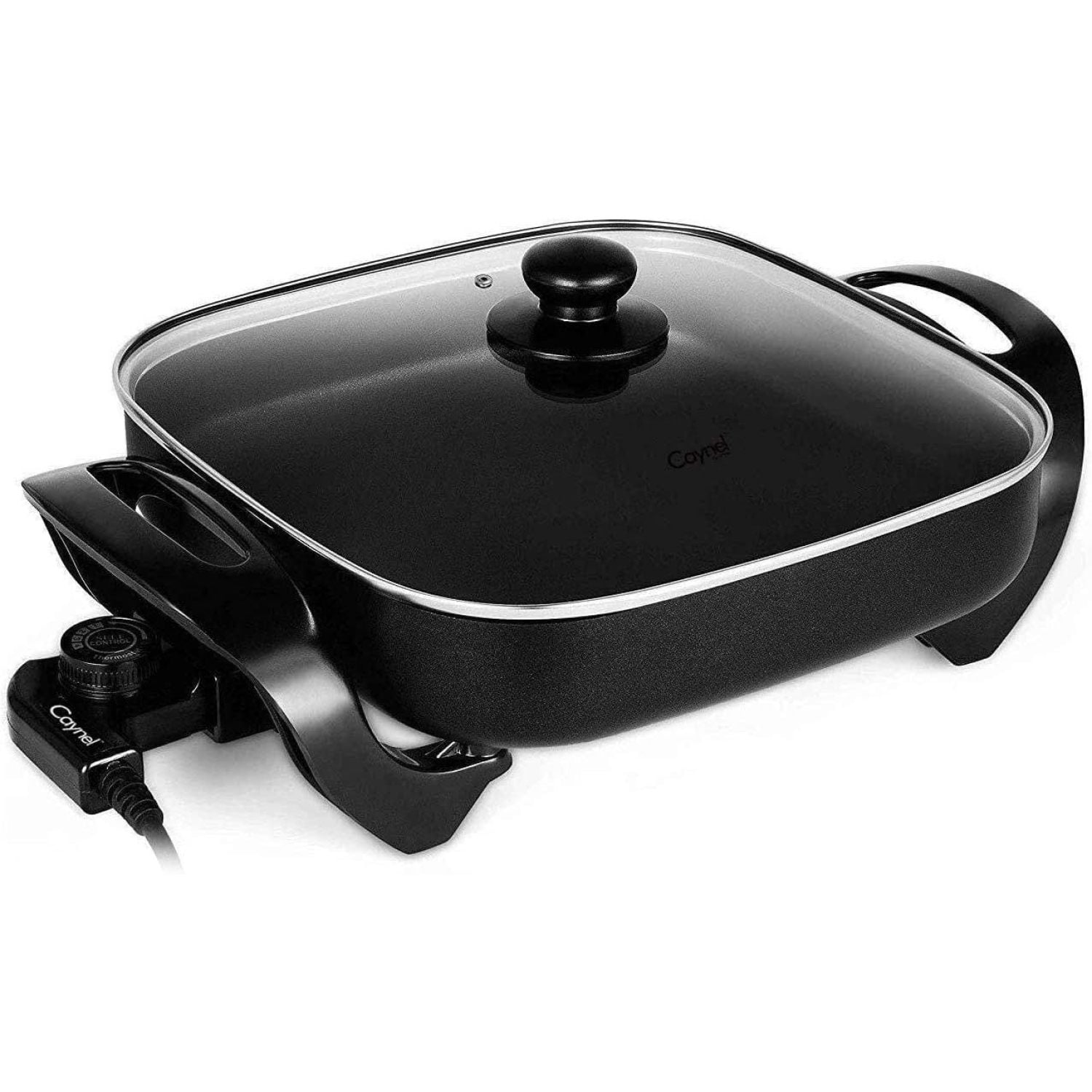 Caynel 12 x 12 Inch Nonstick Ceramic Electric Skillet with Glass Lid ...