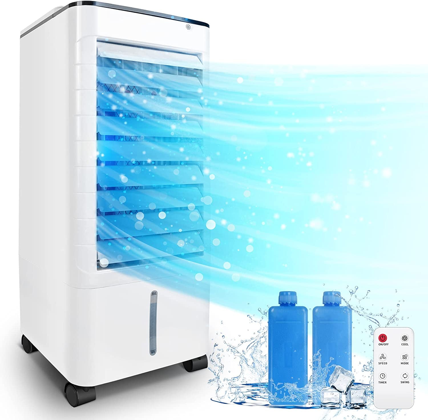 Caynel 3-in-1 Evaporative Room Cooling Fan, Portable Air Cooler with ...