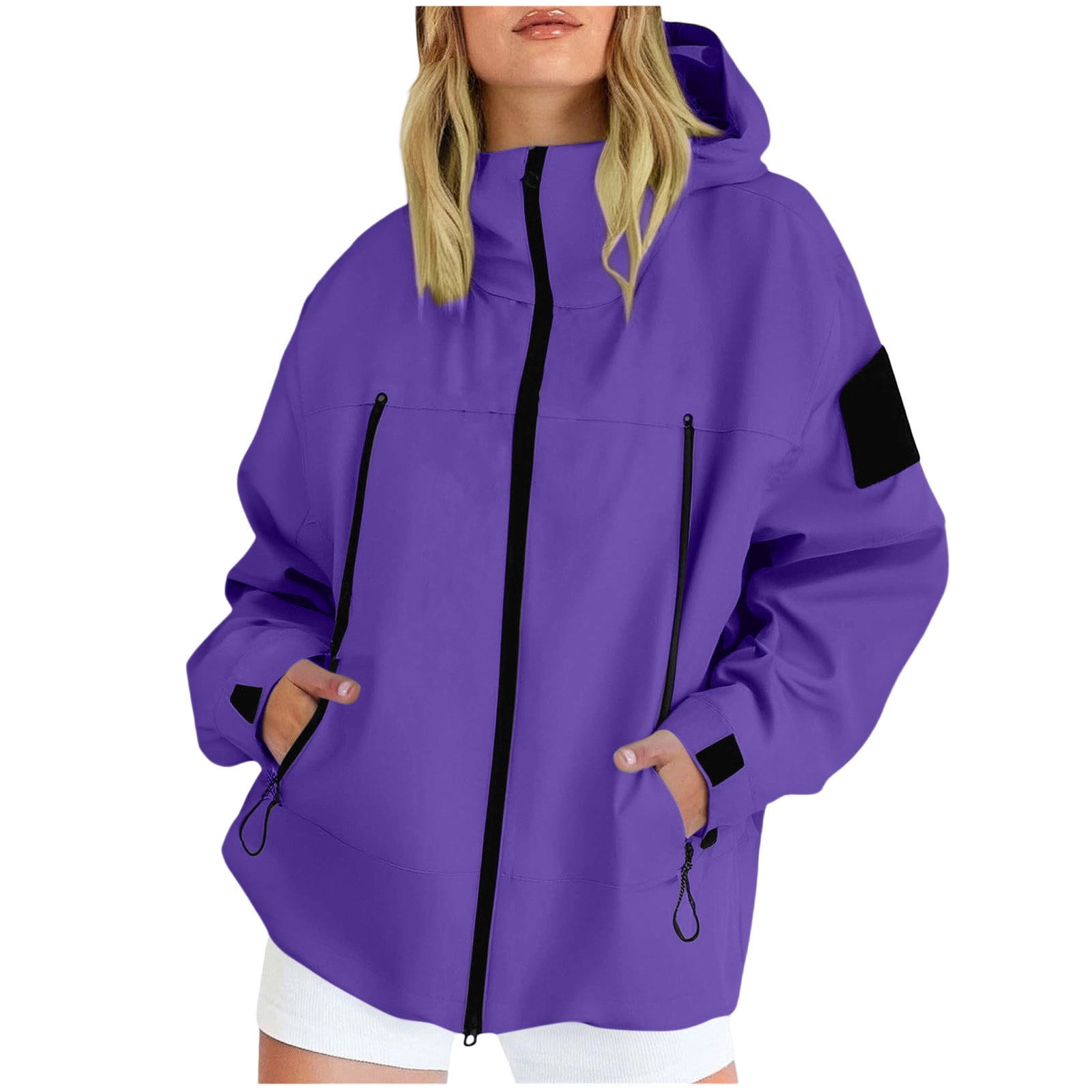 Caywon Couples' Jacket Zippered Hoodie Printed Lightweight Outdoor ...