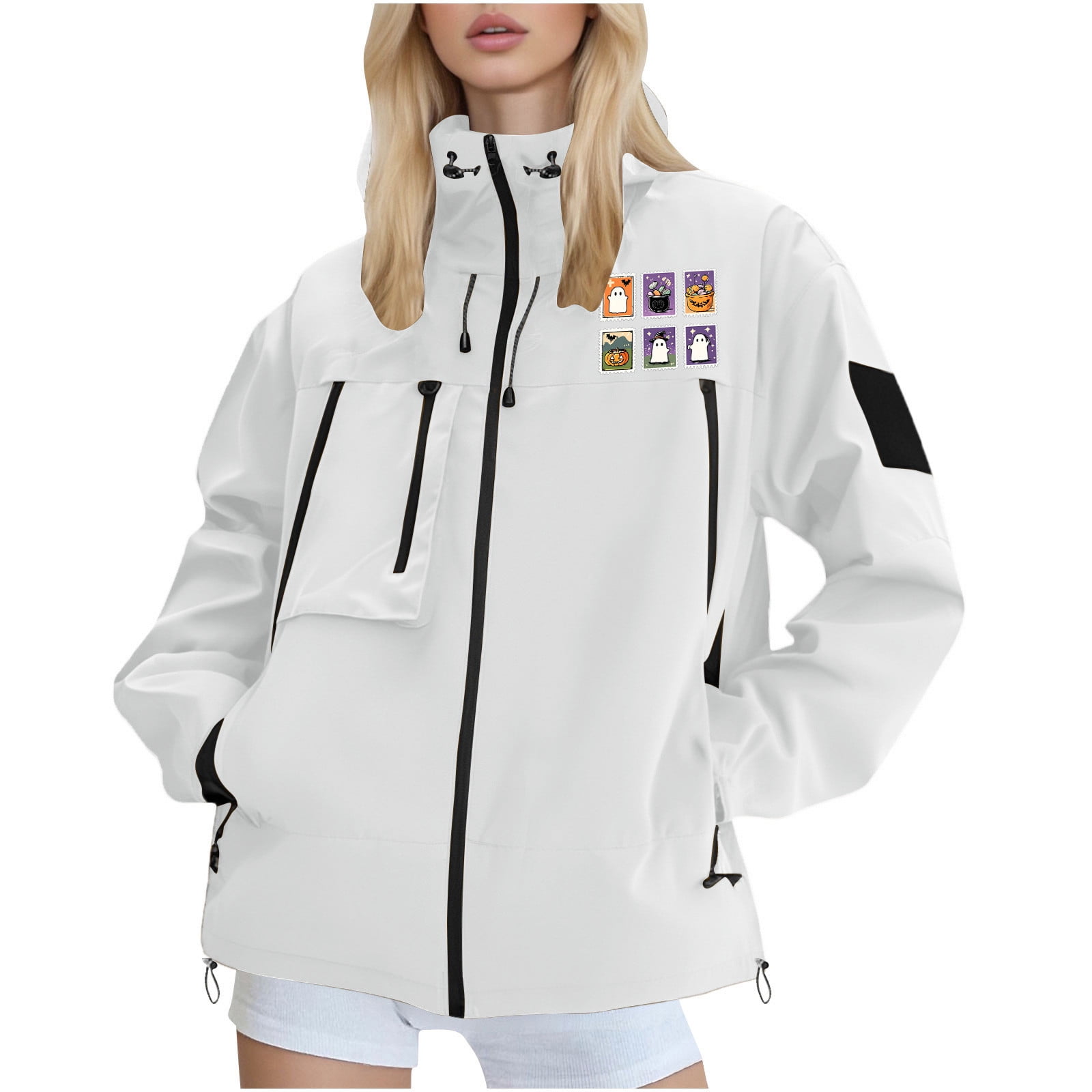 Caywon Couples' Jacket Zippered Hoodie Printed Lightweight Outdoor ...