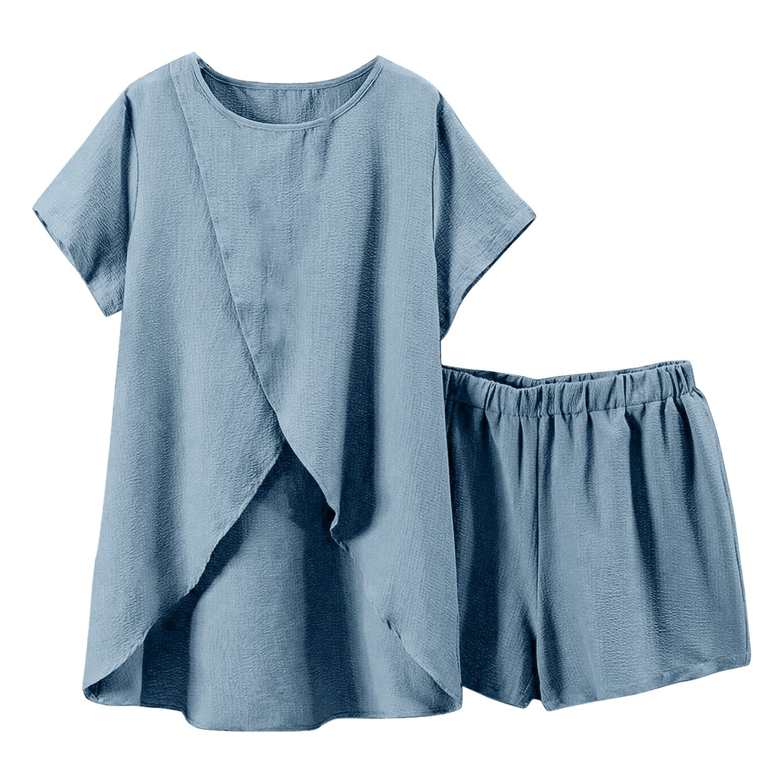 Caywon Elegant Womens Matching Outfit Set Soft Linen Cotton Fabric ...