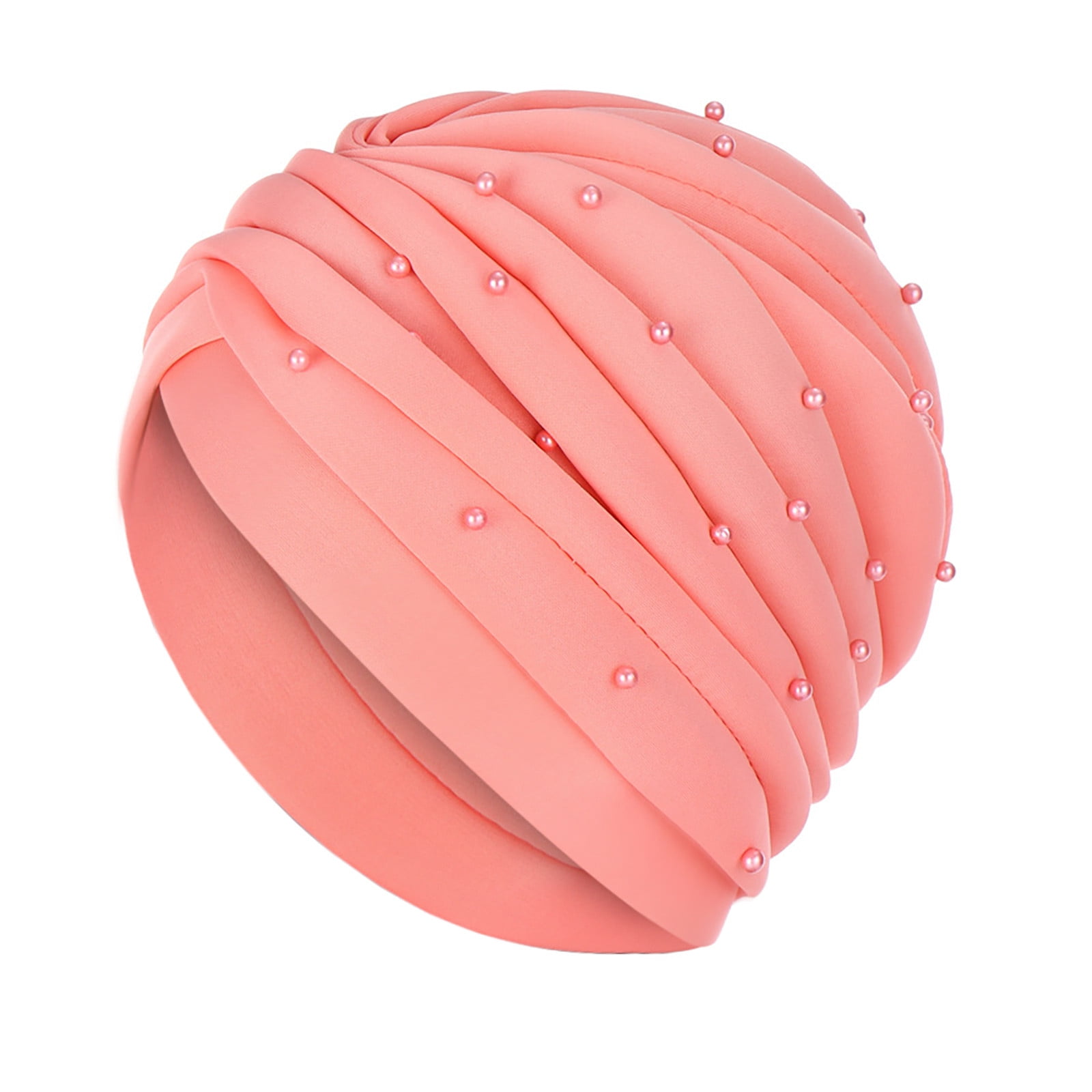 Caywon Ladies' Fashion Solid Color Nail Bead Headband Hat Muslim ...