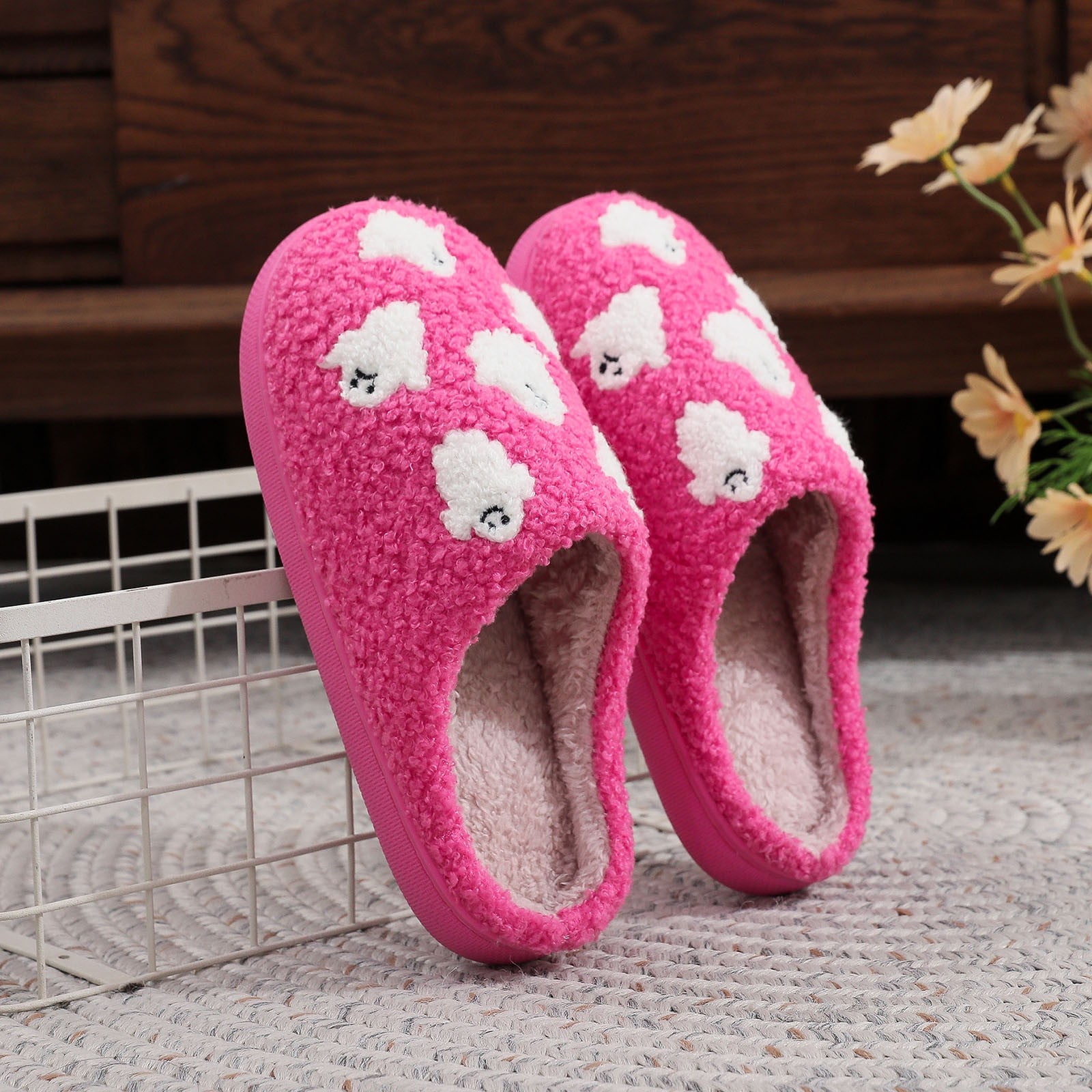 Caywon Men's Women's Couple Halloween Cute Cartoon Warm Winter Cotton ...