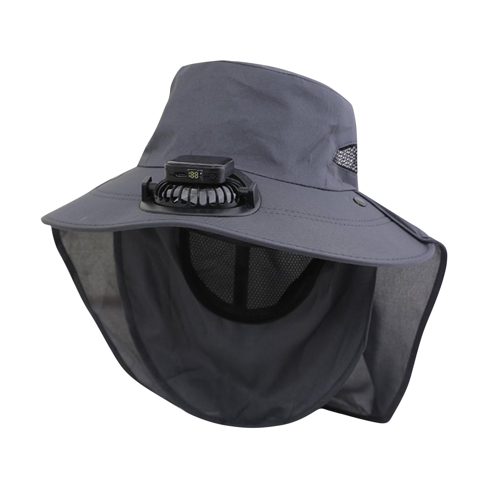 Caywon Solar Fan Visor Women Sun Responsive Cool Technology Wide ...