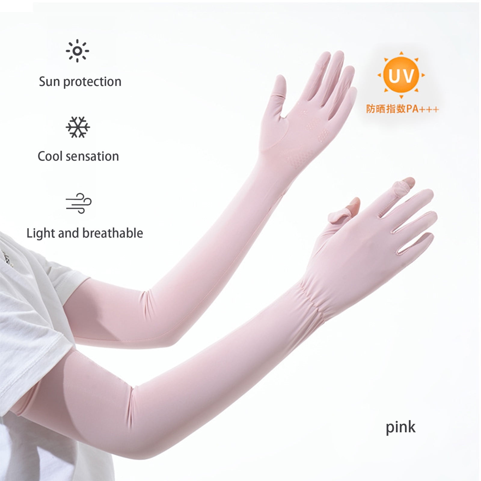 Caywon Thin Long Sleeve Uv Protection Gloves Women,Breathable ...