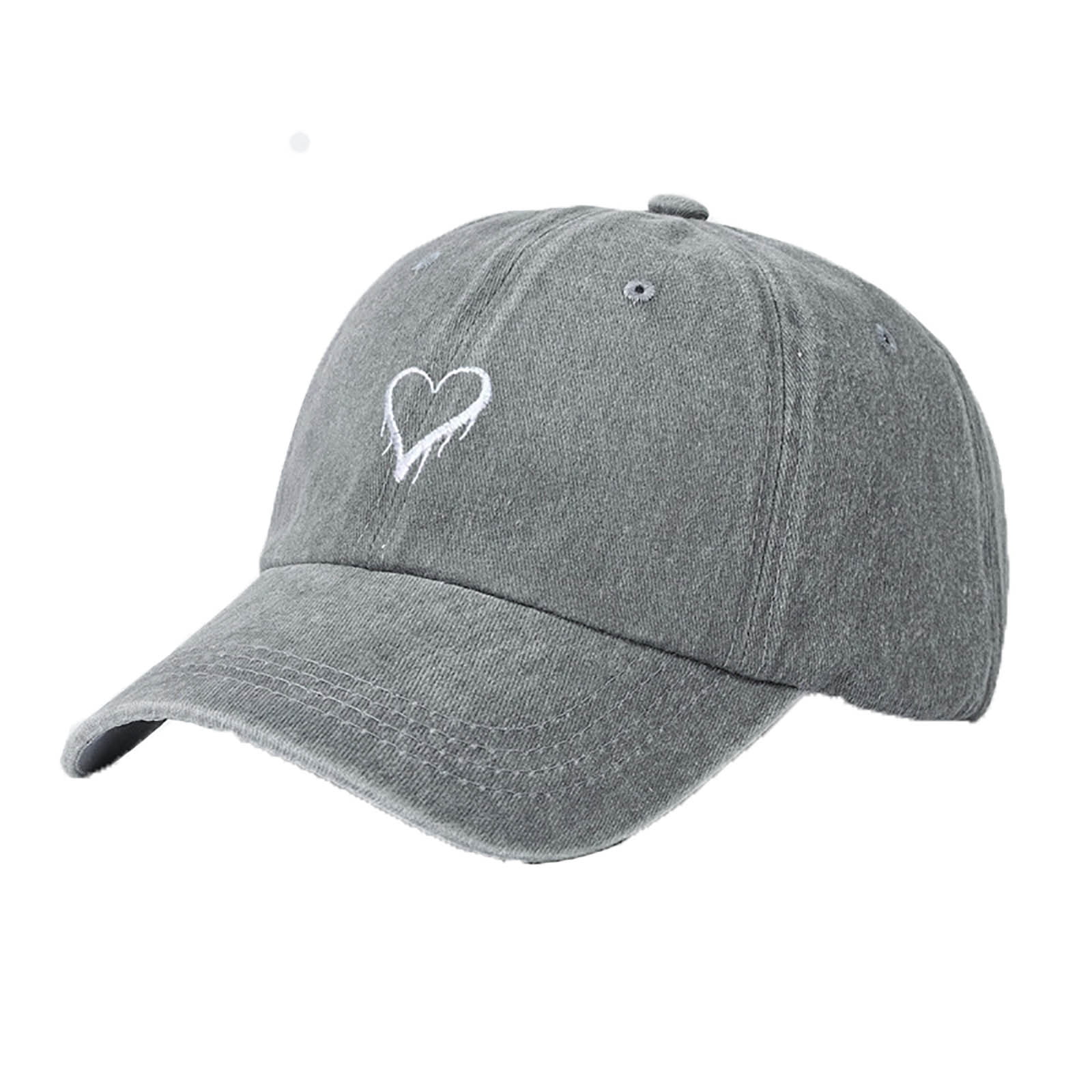 Caywon Unisex Fashion Heart Washed Baseball Cap Sun Protection Soft Top ...