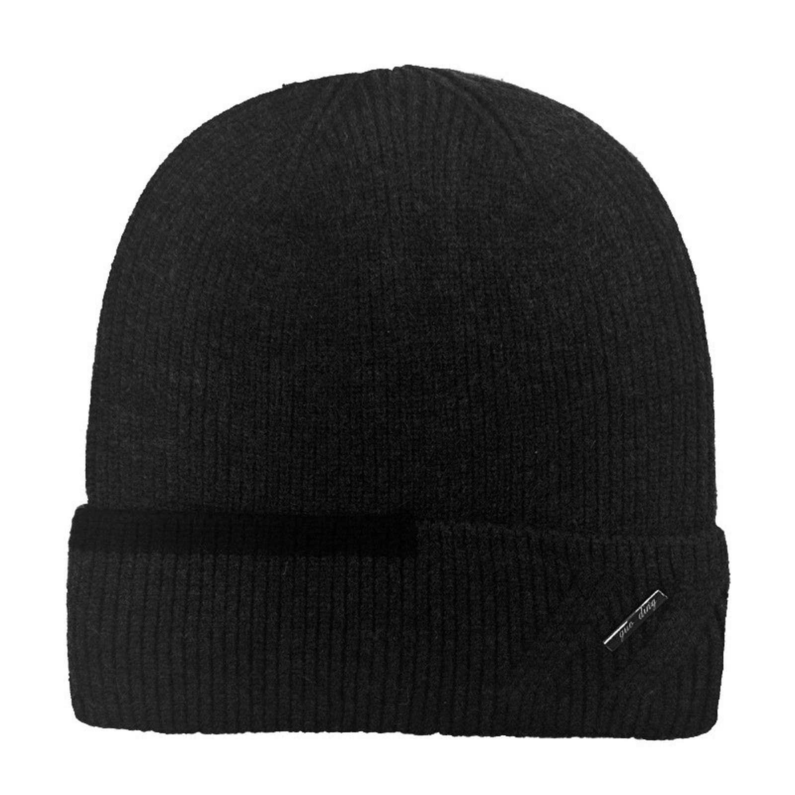 Caywon Winter Knit Hat Warm Outdoor Ear Warmer Beanie Casual Hat Solid ...